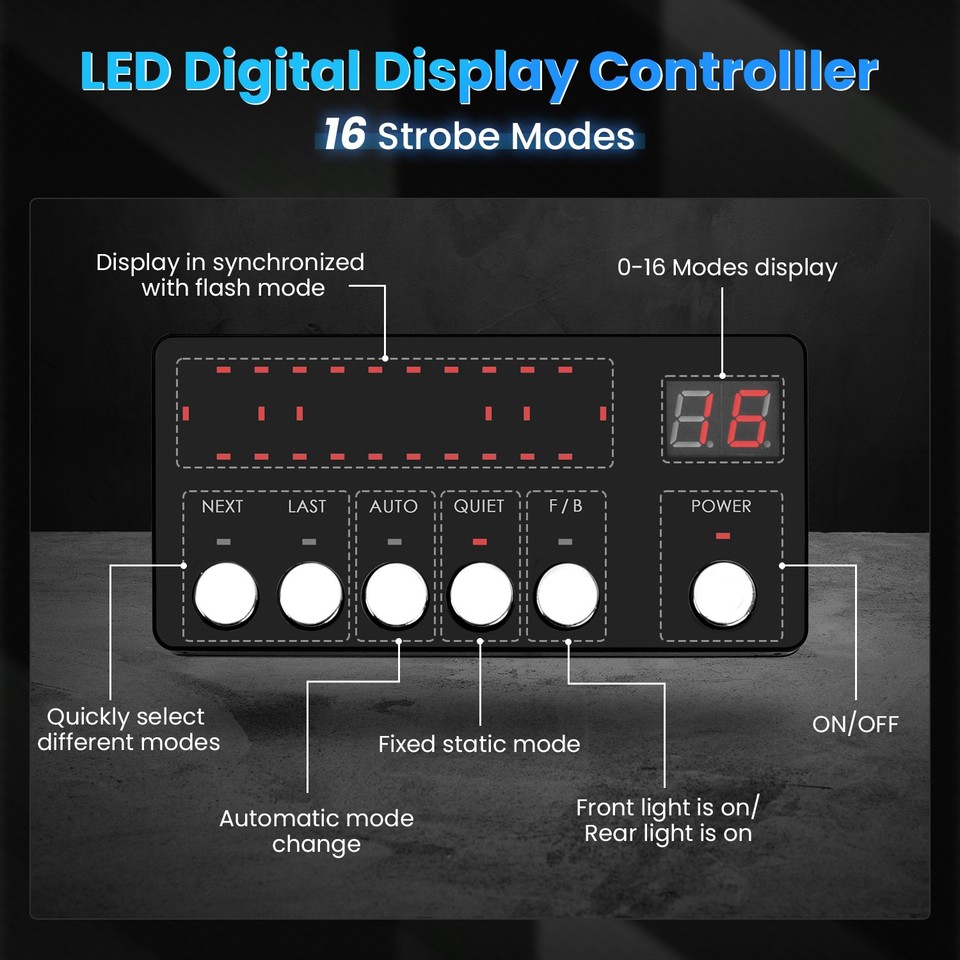 37" Amber Emergency Strobe Rooftop Light Bar 80LED Traffic Advisor W ...