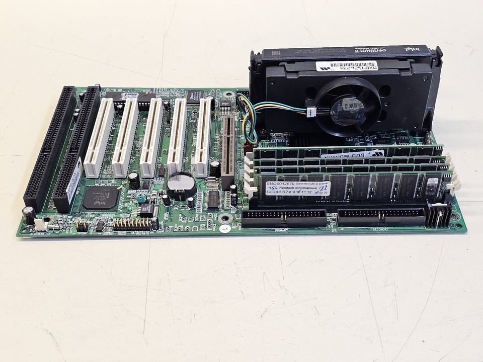 TMC TI6NB v2.20 i440BX 2xISA + Pentium II 400MHz + 768MB + I/O Shield ...