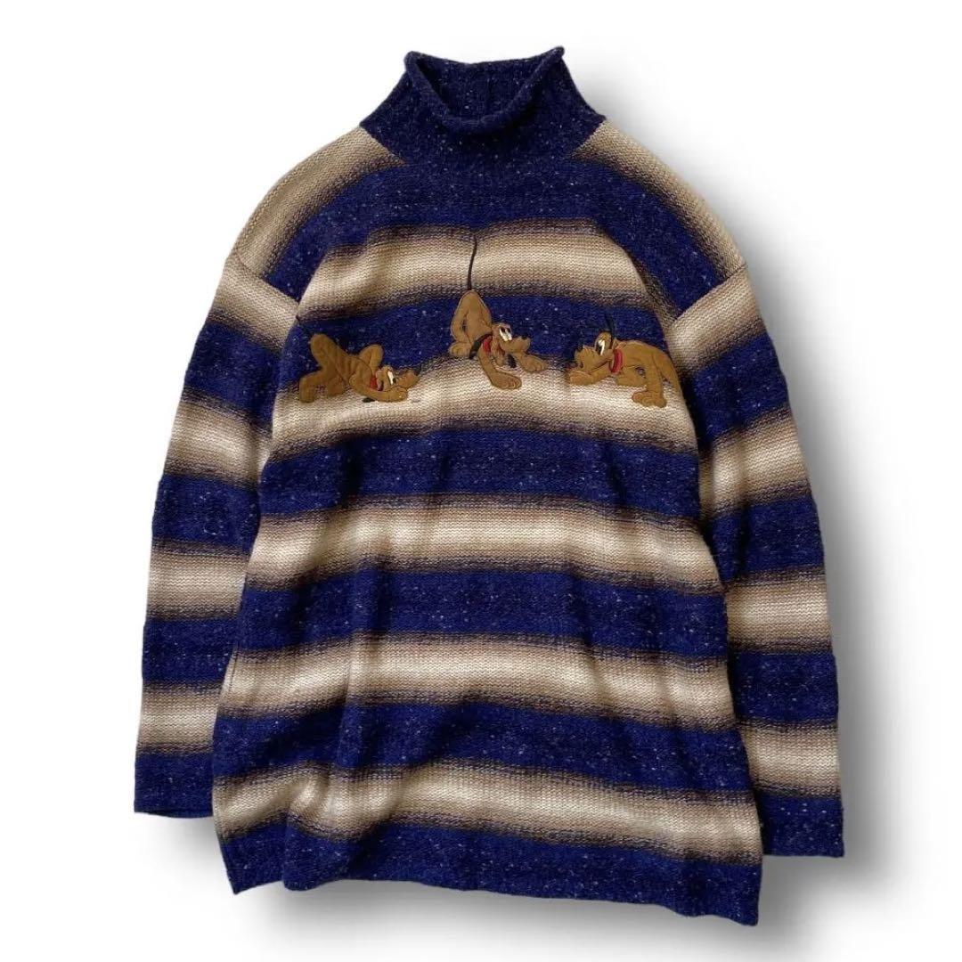 ICEBERG Wool Knit Disney Pluto Border Men's Size Free… - Gem
