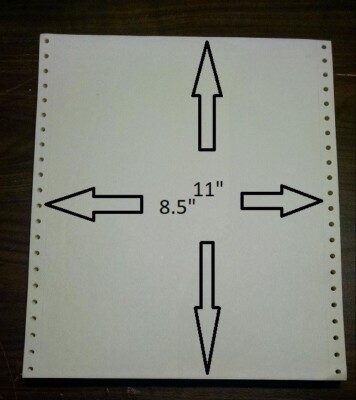 Continuous / Tractor Feed Dot Matrix Printer Paper 8 1/2" x 11" (100 ...
