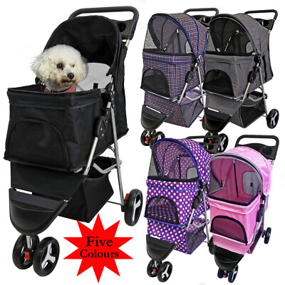 Pet Stroller Dog Puppy Cat Pram Pushchair Travel Cart Jogging Buggy ...
