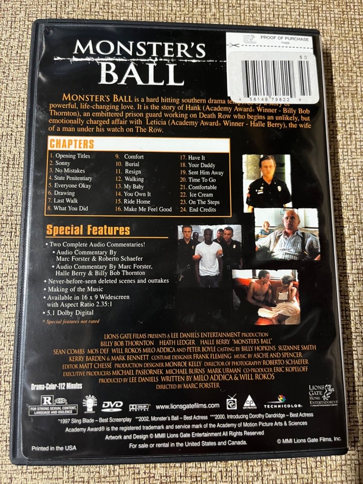 Monster's Ball DVD Rated R (Billy Bob Thornton, Halle Berry, Heath ...