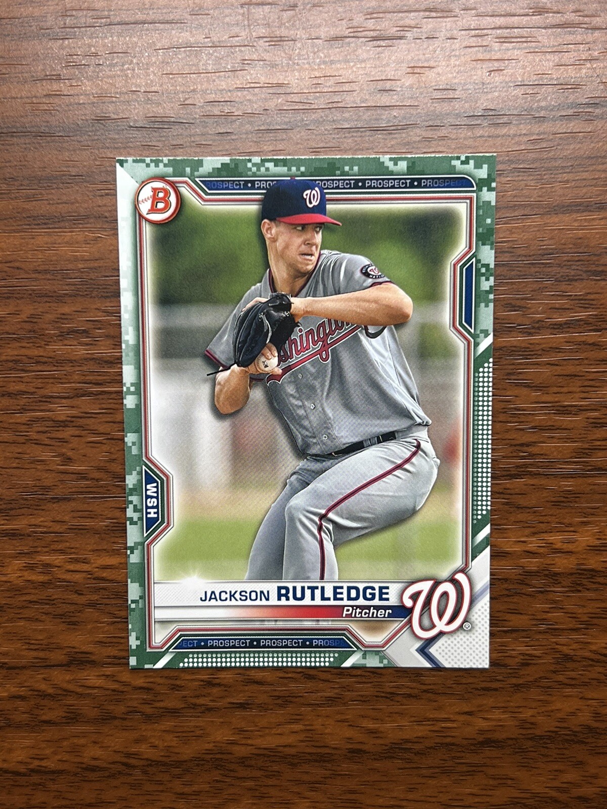 2021 Bowman Jackson Rutledge CAMO #BP-103 Washington Nationals Prospect ...