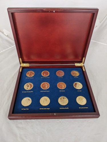 Tribute to America's Most Beautiful Gold Coins W/ Cherry Wood Display ...