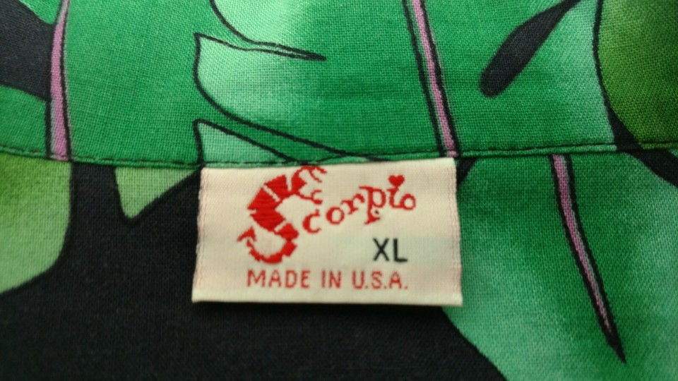 Vintage Scorpio Hawaiian Exotic Orchids Floral Print Button Front Shirt ...