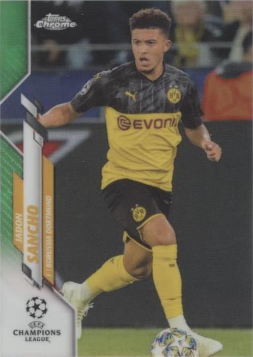 2019-20 Topps Chrome UEFA Champions League - Jadon Sancho #16 Green ...