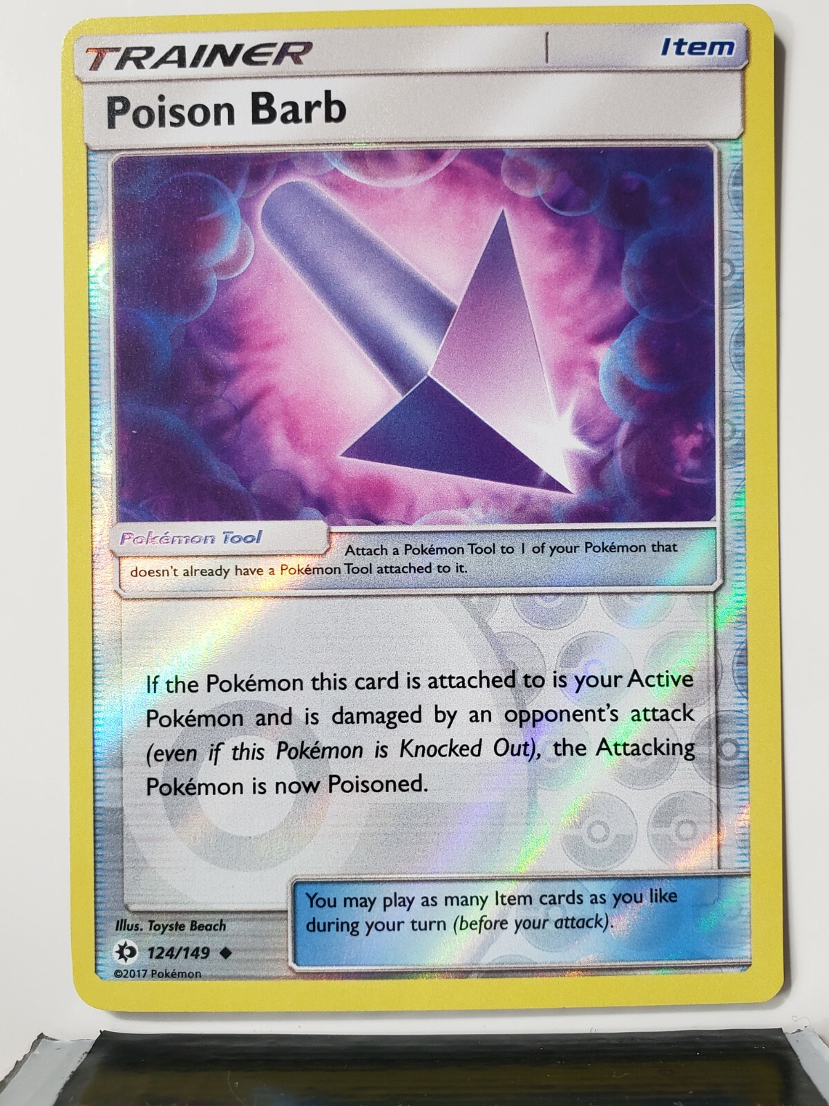 REVERSE HOLO Poison Barb 124/149 NM / M Sun & Moon Pokemon Card $2 Flat ...