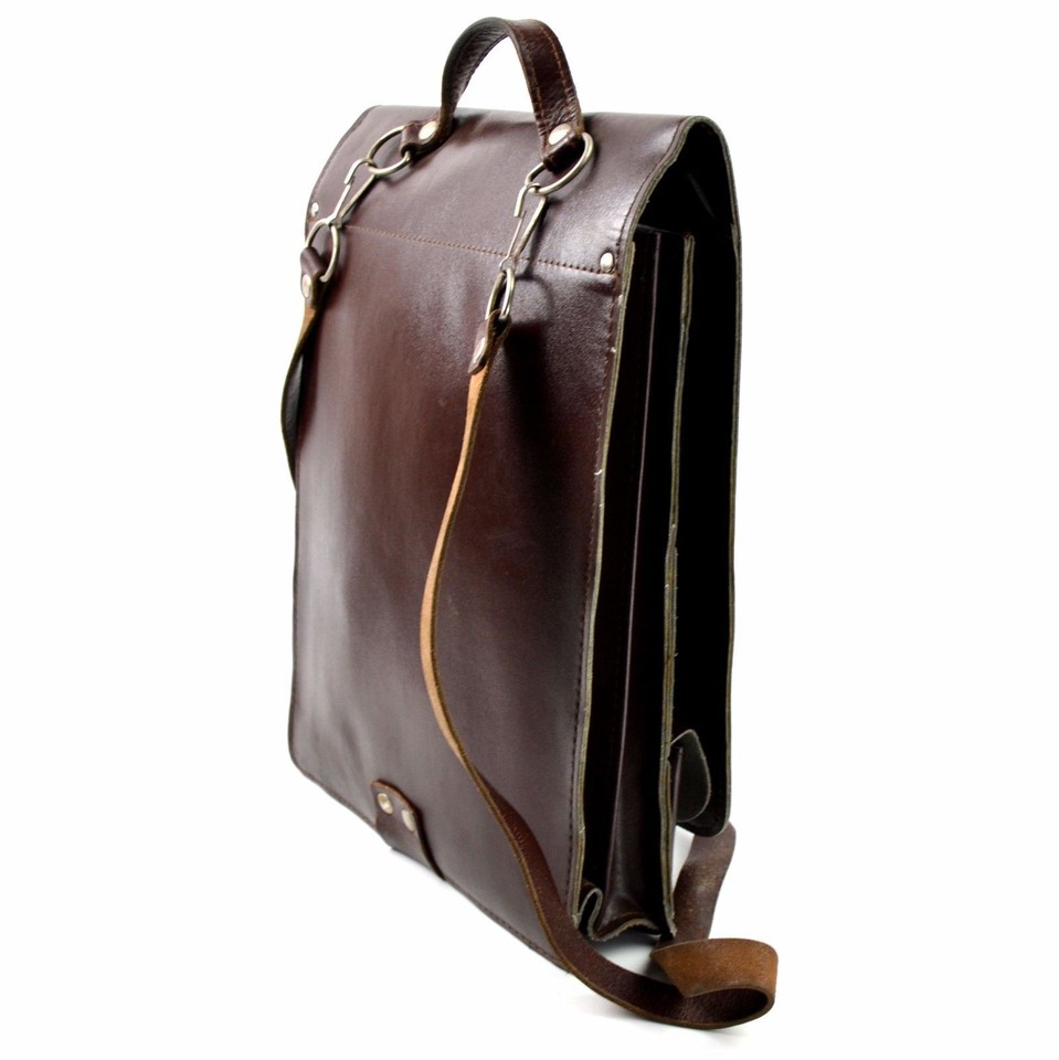 Original Czech army map case. Brown leather vinyl CZ military document ...