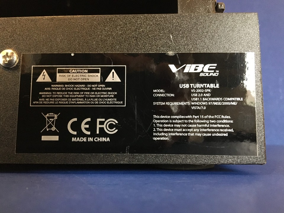 EXCELLENT Record Player w Built-In Speaker ~VIBE SOUND~ USB Turntable ...