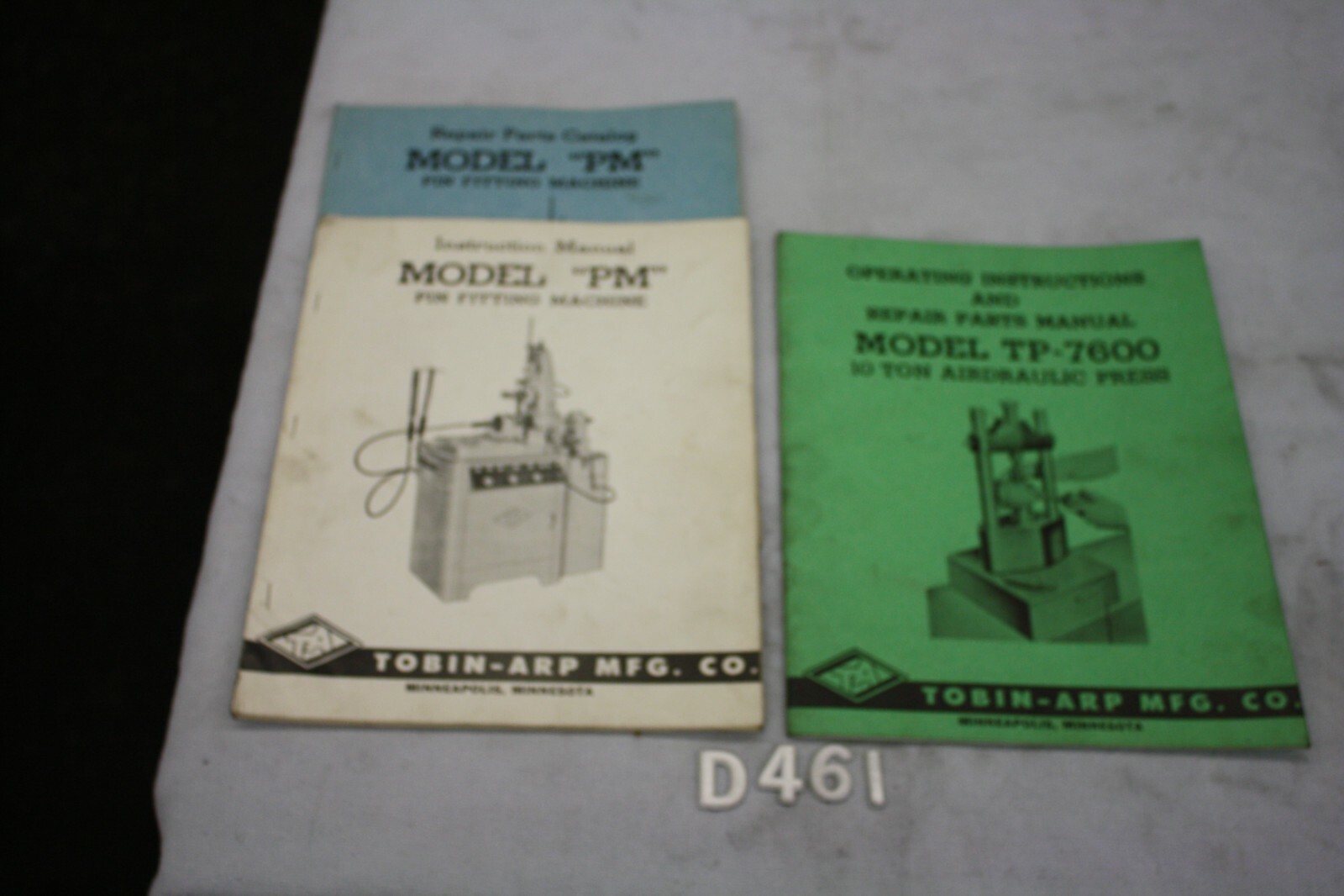 D461 - 1 Parts 7 Instruction Manual For Tobin-ARP Pin Machine | eBay