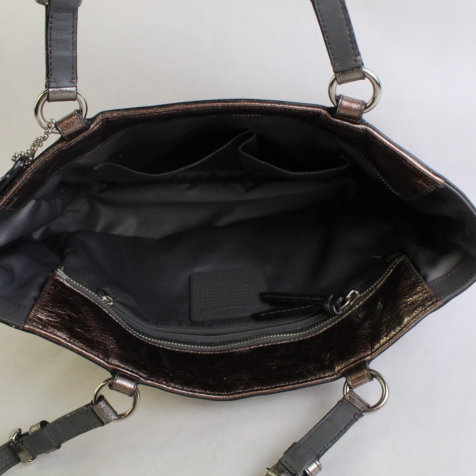 Coach Bronze Shimmer Metallic Leather Shoulder Bag Purse L1163-F17721 ...