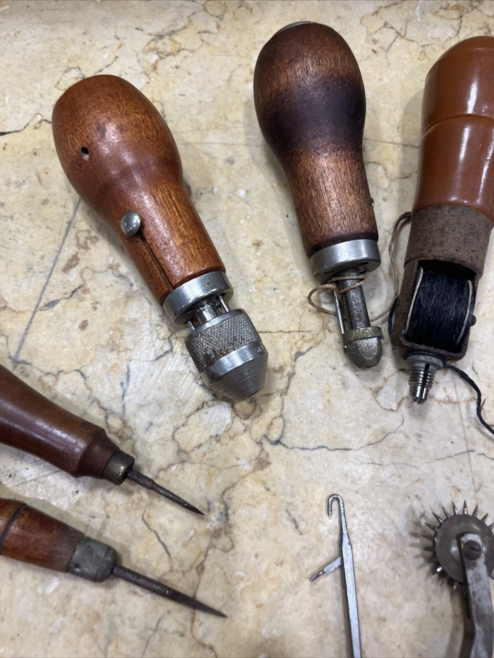 Vintage Leather Craft Tools Kit Stitching Sewing Toolings | eBay