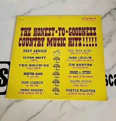 THE HONEST-TO-GOODNESS COUNTRY MUSIC HITS 1962 LP Vinyl Record Album ...