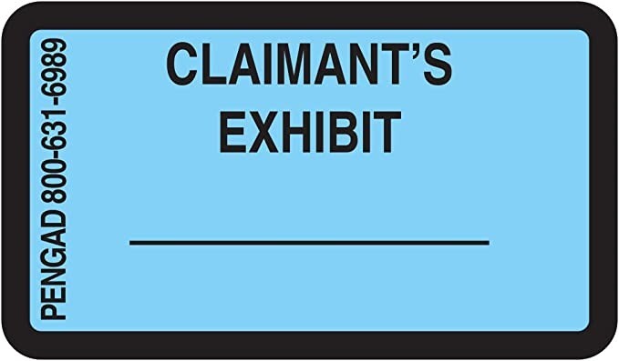 CLAIMANT'S EXHIBIT, 7/8 X 1-1/2 inches, 240 labels per pack, Blue label ...