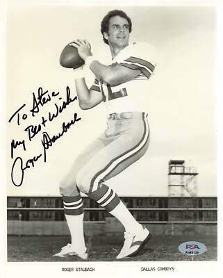 Roger Staubach Cowboys Signed 8x10 Photo Autograph PSA/DNA AN48139 | eBay