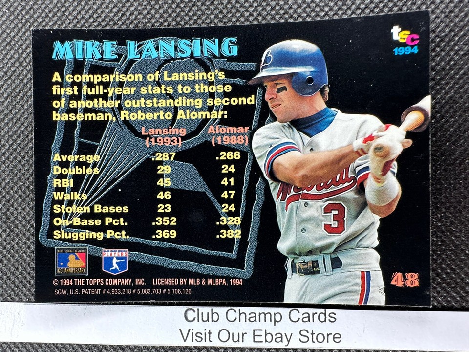 1994 #48 Mike Lansing Topps Stadium Club Baseball Members Only Expos | eBay