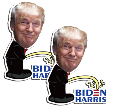 Trump Stickers Decals (2 Pack) Trump Pissing on Biden Harris Bumper ...