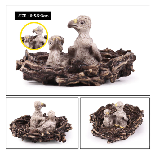 6cm Eagle Cub Bird Even Nest PVC Toy Wild Animal Figure Doll Kids Gift ...