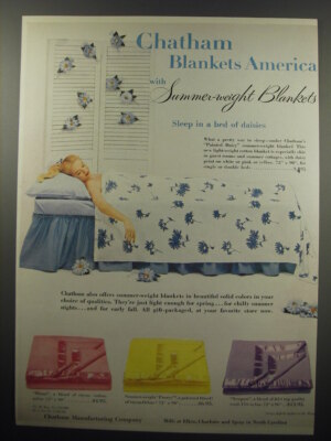 1955 Chatham Painted Daisy Summer-Weight Blanket Advertisement | eBay