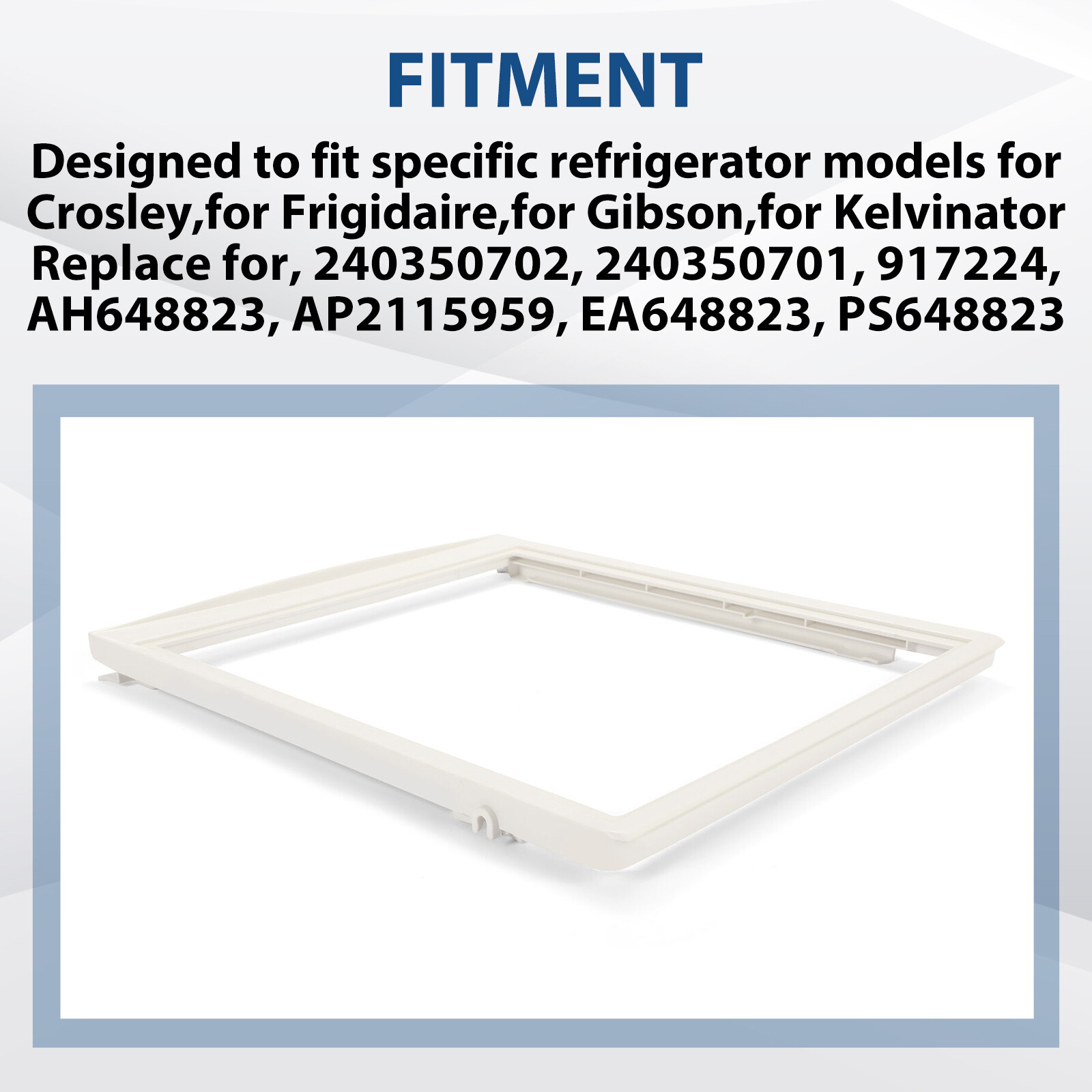 For 240350702 240350701 Refrigerator Upper Crisper Pan Cover Crosley ...