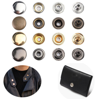 Snap Fasteners Kit Metal Button Snaps Press Studs 10mm/12mm/15mm for ...
