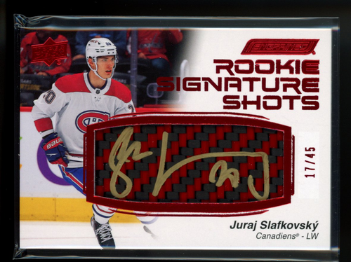 2022 UPPER DECK ENGRAINED JURAJ SLAFKOVSKY ROOKIE SIGNATURE SHOTS RED ...