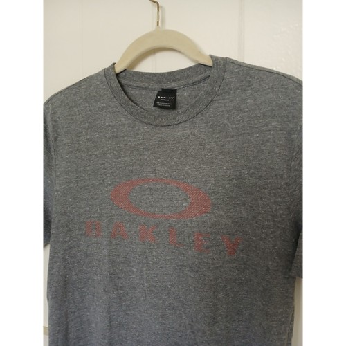 OAKLEY Graphic T Shirt Custom Fit Mens M Gray Heather Short Sleeve Crew ...