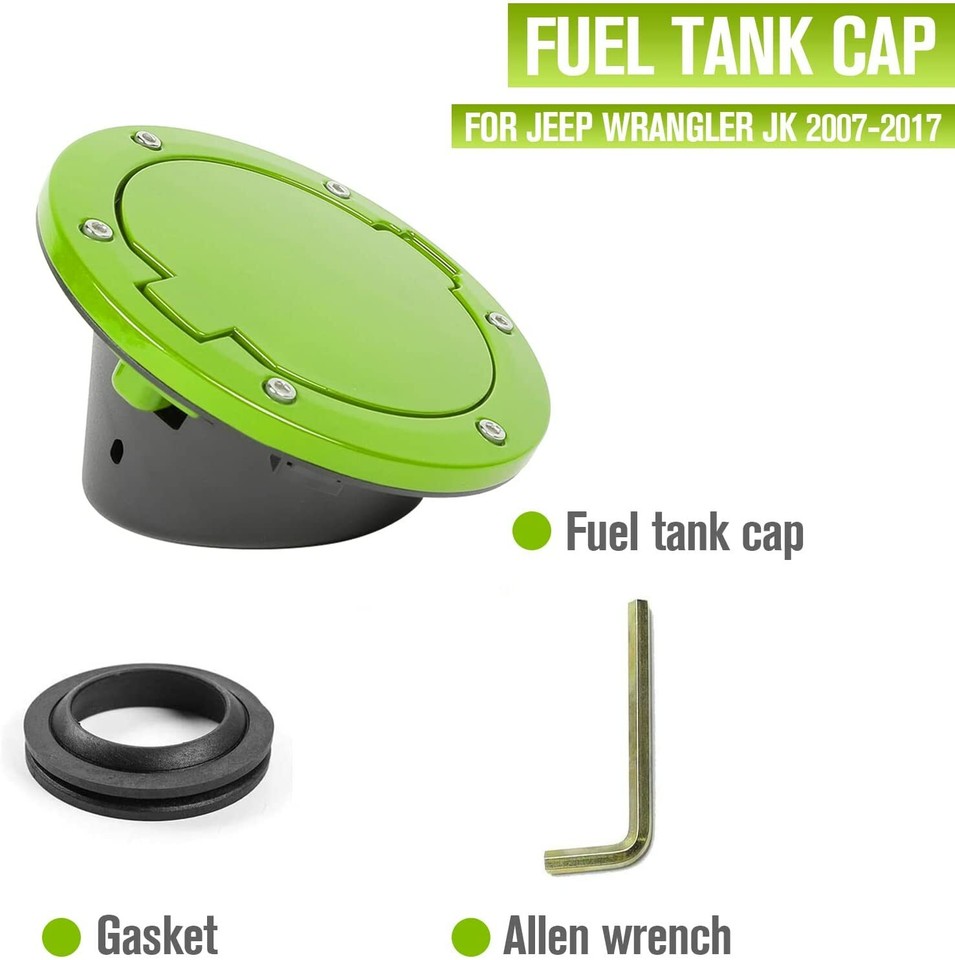 Green Fuel Filler Door Gas Cap Tank Lid Cover For 2007-2018 Jeep ...