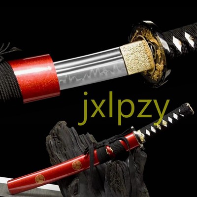 21" Sharp Japanese Short Sword Samurai Katana T10 Steel Clay Temper ...