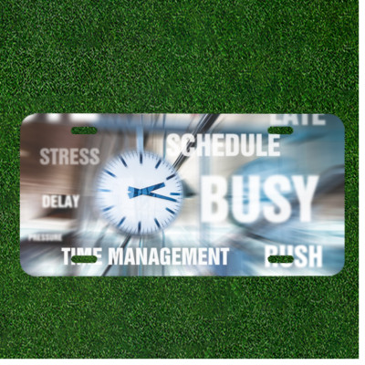 Custom Personalized License Plate Auto Tag With Schedule Busy Time ...