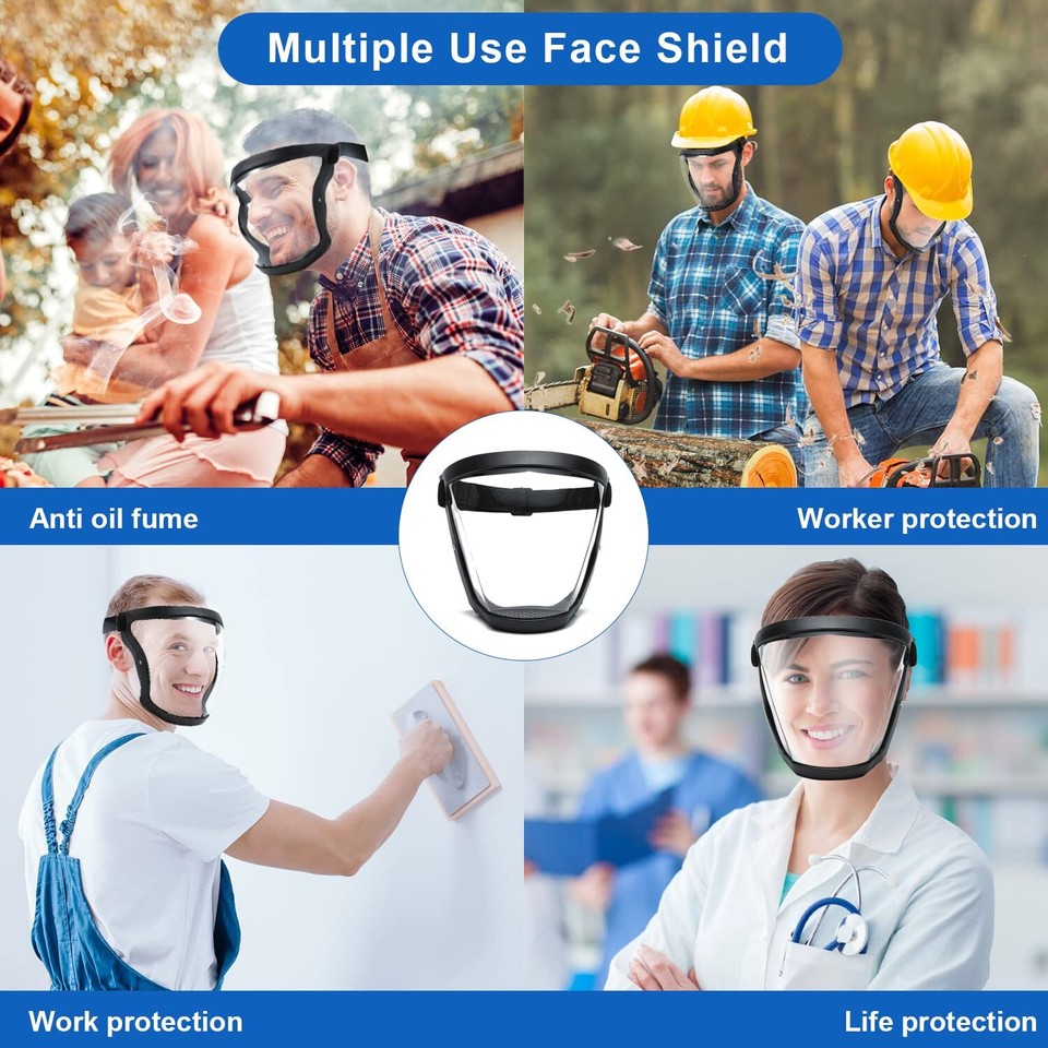 3x Anti-fog Shield Safety Full Face Super Protective Head Cover ...