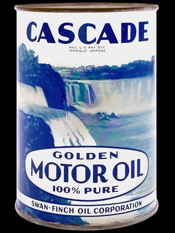 Swan-Finch Cascade Golden Motor Oil DIECUT NEW 28" Tall Sign USA STEEL ...