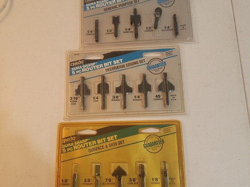 3 ---- CREDO 14750 14751 & 14752 Dura-Sharp Router Bit Set General ...