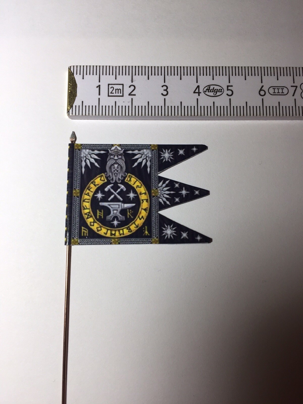 115) 1x 25mm 28mm LOTR Lord Of The Rings DWARVES Flag Black Anvil NEW ...