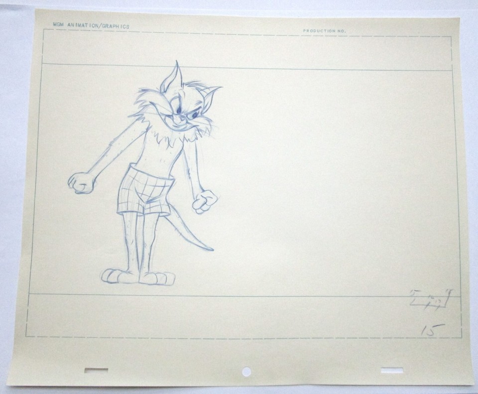 TOM AND JERRY Chuck Jones 1960's MGM cat ORIGINAL PRODUCTION DRAWING ...