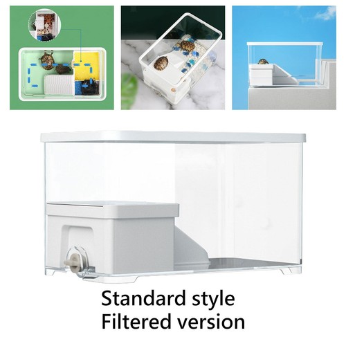 Turtle Tank Aquarium Feeding Box Box Amphibians Tortoise Enclosure ...