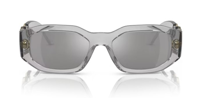 Versace VE 4361 311/6G Transparent Grey Plastic Square Sunglasses Grey ...