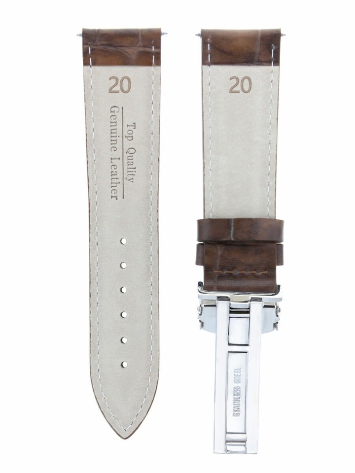 20MM LEATHER WATCH STRAP BAND FOR INVICTA PRO DIVER DEPLOYMENT CLASP L ...