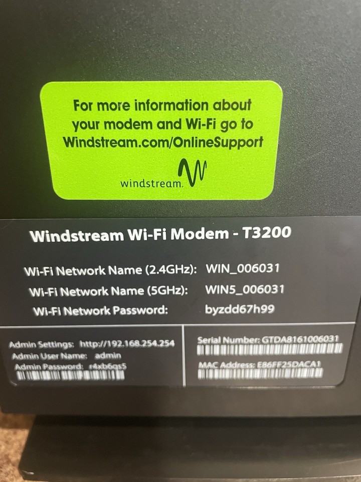 Windstream T3200 Wireless Router - Black/Used | eBay
