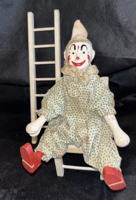 ANTIQUE SCHOENHUT HUMPTY DUMPTY CIRCUS 7” CLOWN, CHAIR, & LADDER | eBay ...