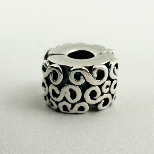 Authentic Pandora Sterling Silver S Swirl Clip Charm 790338 ALE | eBay