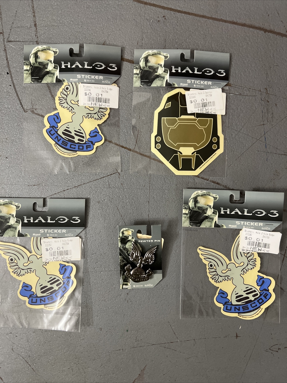 Halo 3 War Game Pewter UNSCDF 1.75" Pewter Badge/Pin & Sticker lot | eBay
