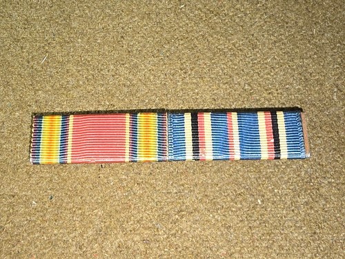 WWII US Army Ribbon Bar with 2 Ribbons WIDE TYPE PINBACK | eBay
