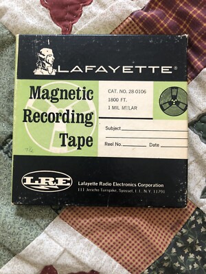 LAFAYETTE RADIO ELECTRONICS CORP MAGNETIC TAPE 1 MIL REEL TO REEL 28 ...