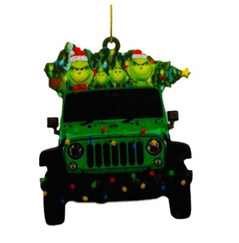 Grinch Truck Christmas Tree Decoration Felt Xmas Hanging Decor Novelty ...