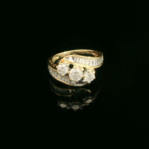 (MA4) Ladies 14K Two Tone Gold Diamond Ring 1.32 ctw 4.4 Grams Size 6.5 ...