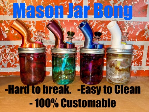 Water Pipe - Unique Mason Jar Glass Ice Bong Customizable (read ...