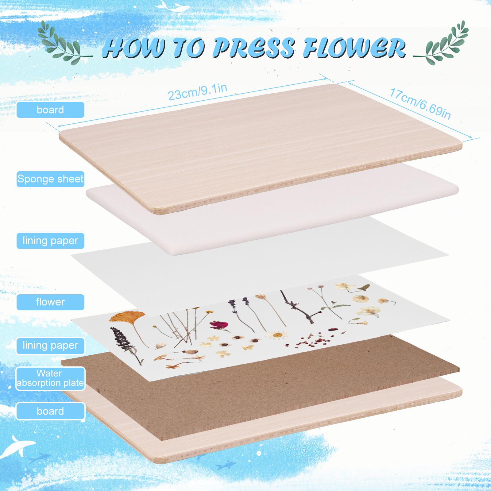Flower Press Kit 6 Layers Wooden Flower Press Complete Flower ...