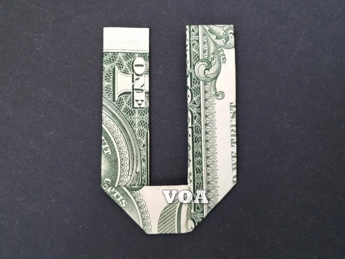 Fold Origami Dollar Bill Alphabet Letter U Dollar Origami Lettering