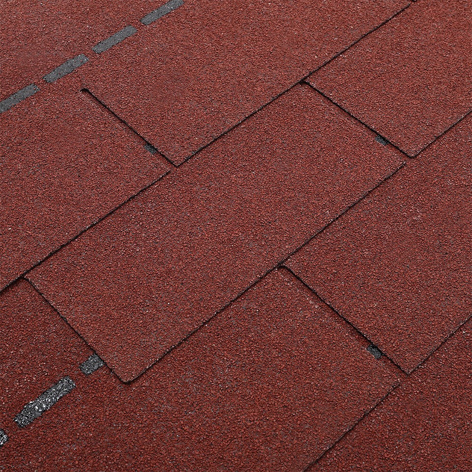 Rectangle Red Brick Effect Asphalt Roof Shingles Felt Roofing Tile Self ...